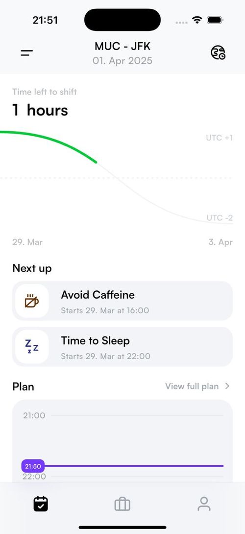 JetShift - The easiest way to skip jetlag